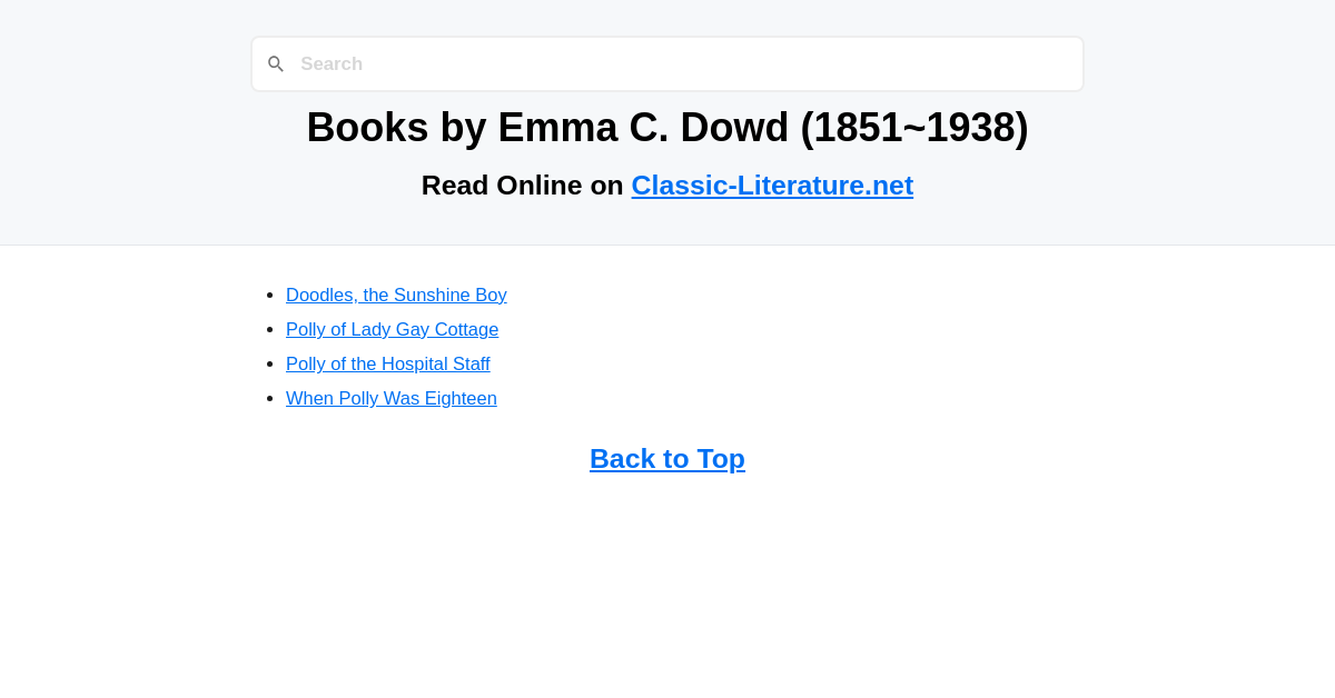 Books by Emma C. Dowd (1851~1938) - Read Online on Classic-Literature.net