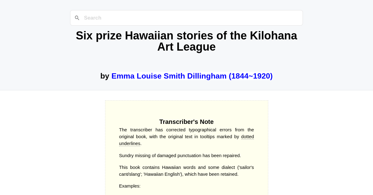 Six prize Hawaiian stories of the Kilohana Art League by Emma Louise ...