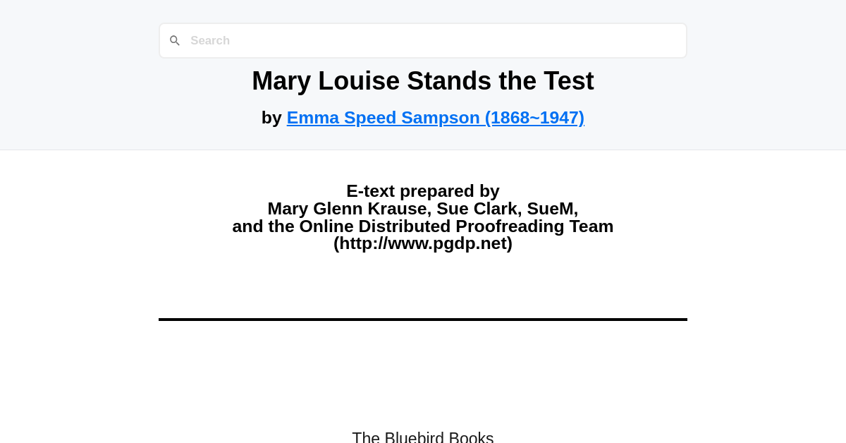 Mary Louise Stands the Test by Emma Speed Sampson (1868~1947)