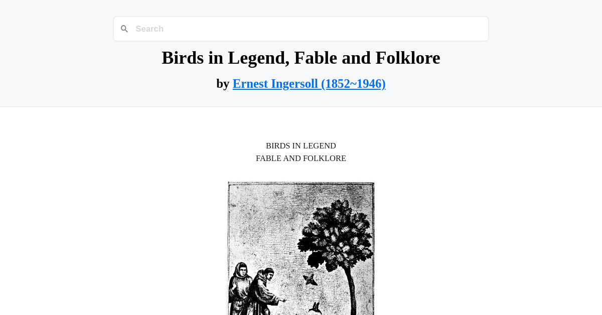 Birds in Legend, Fable and Folklore