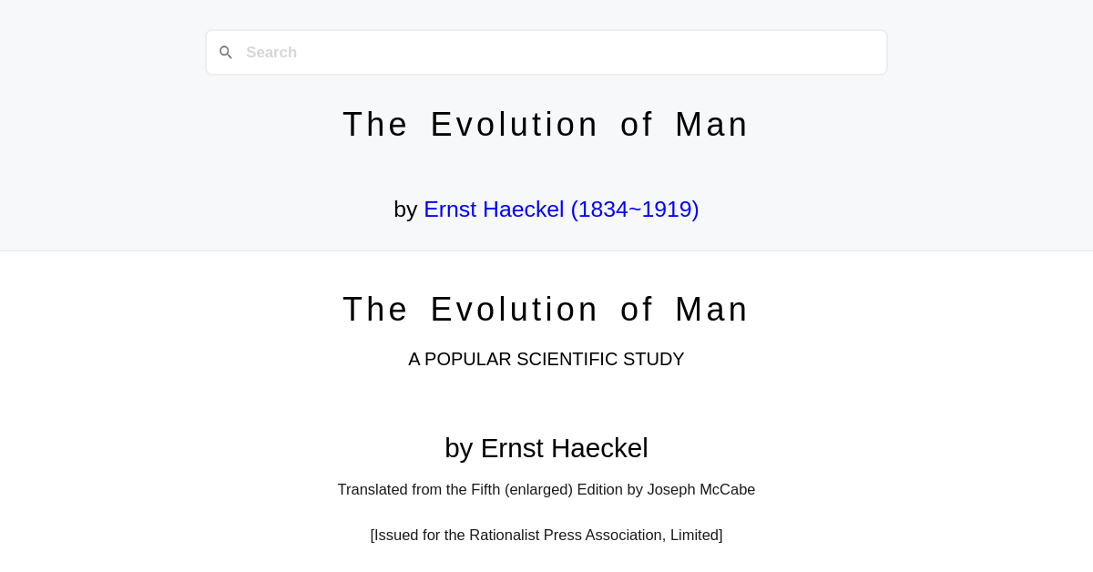 The Evolution of Man by Ernst Haeckel (1834~1919)
