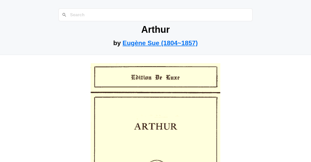 Arthur by Eugène Sue (1804~1857)
