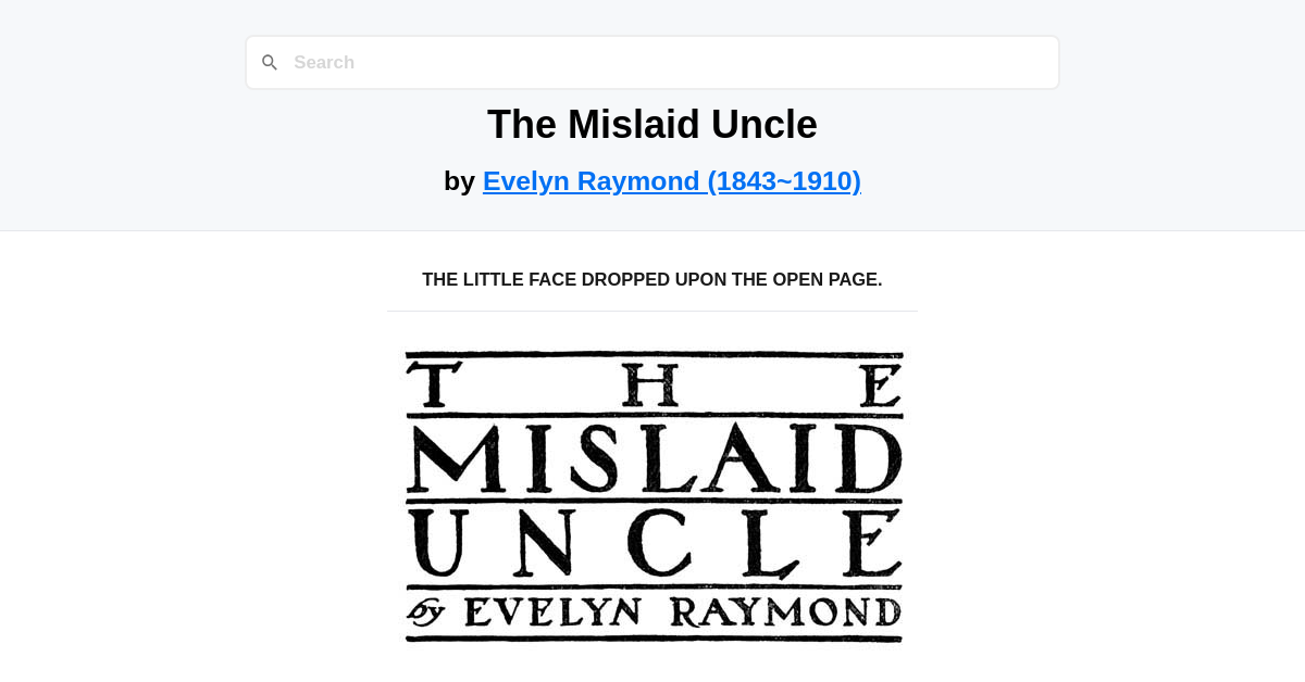 The Mislaid Uncle by Evelyn Raymond (1843~1910)