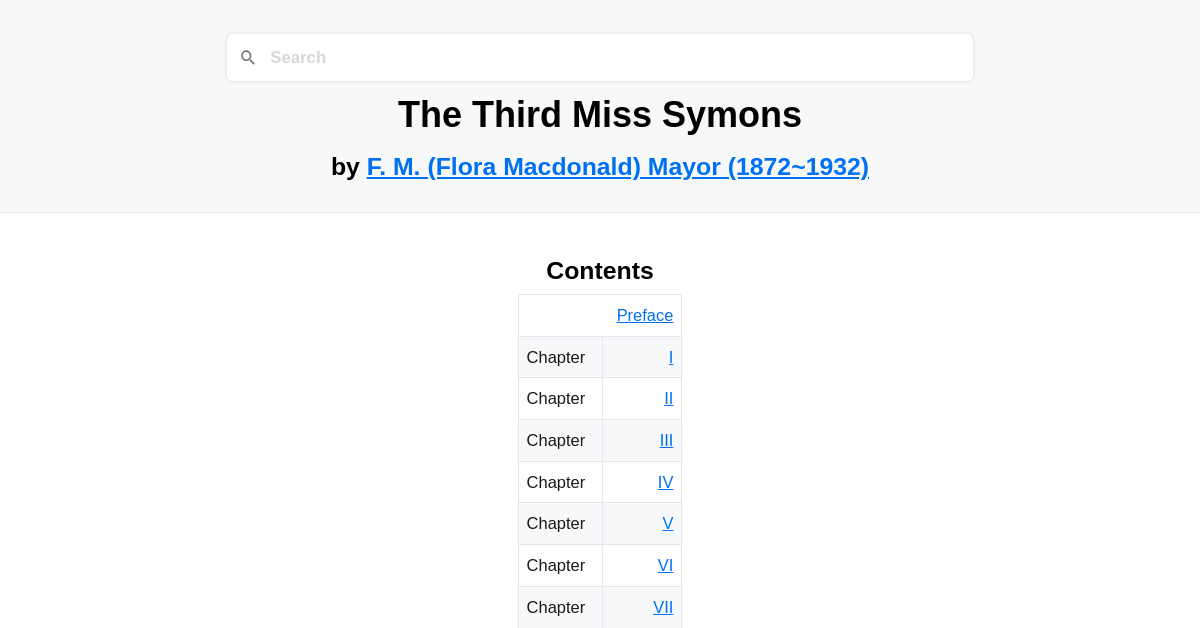 The Third Miss Symons by F. M. (Flora Macdonald) Mayor (1872-1932)