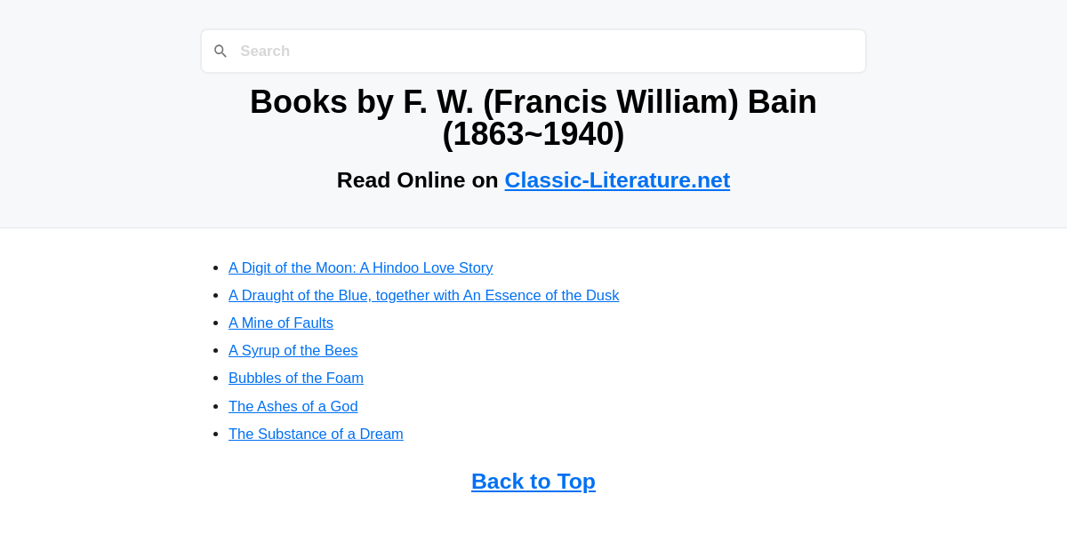 Books by F. W. (Francis William) Bain (1863~1940) - Read Online on ...