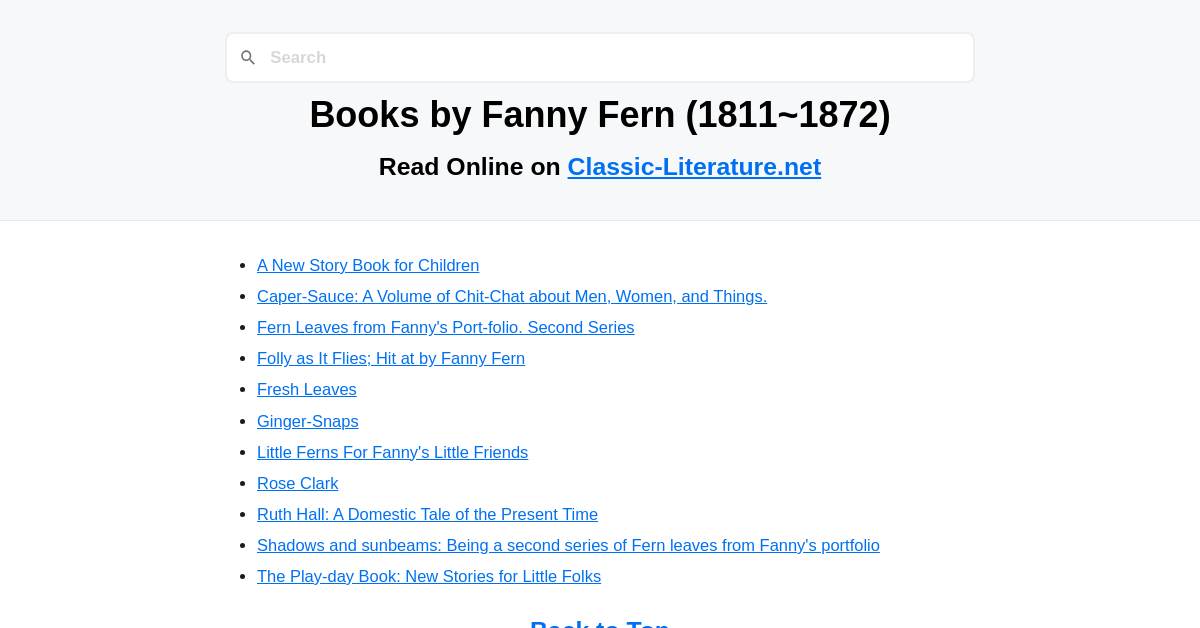 Books by Fanny Fern (1811~1872) - Read Online on Classic-Literature.net