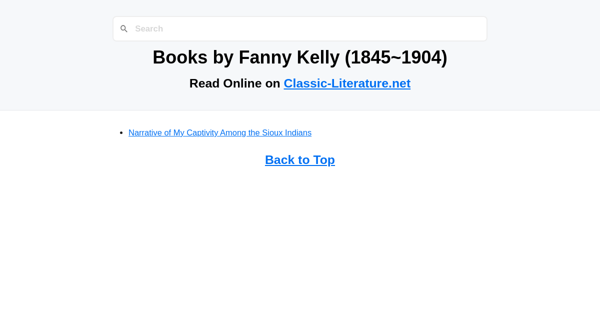 Books by Fanny Kelly (1845~1904) - Read Online on Classic-Literature.net