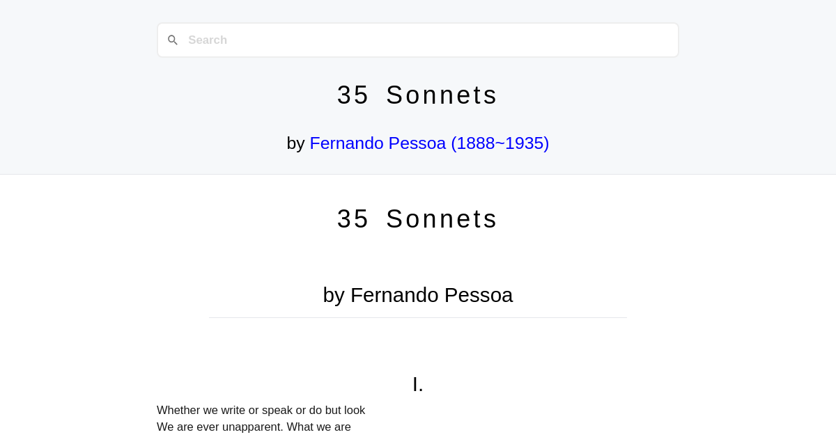 35 Sonnets By Fernando Pessoa 1888 1935