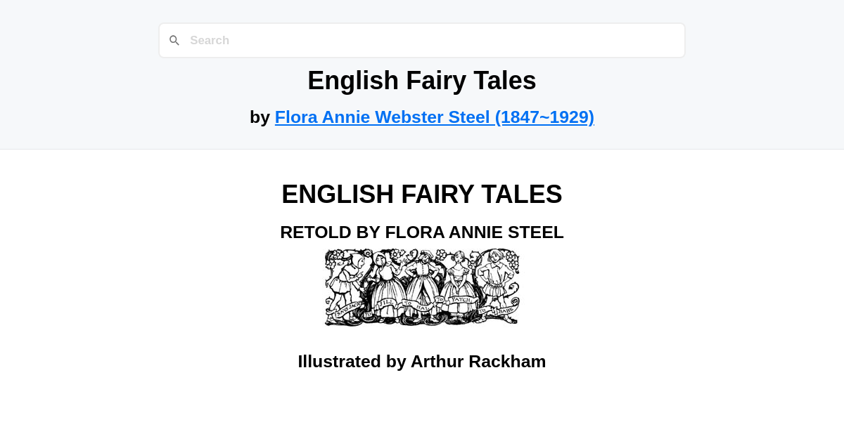 English Fairy Tales by Flora Annie Webster Steel (1847~1929)