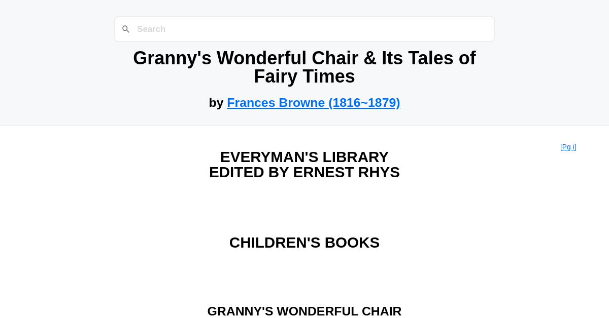 Granny's Wonderful Chair & Its Tales of Fairy Times by Frances Browne ...