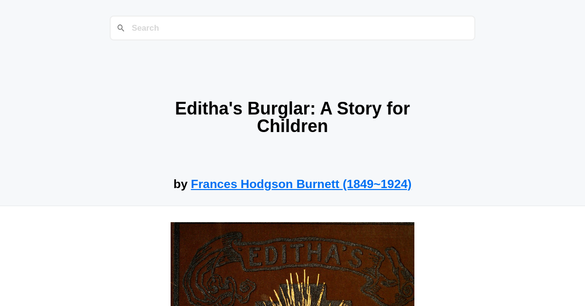 Editha's Burglar: A Story for Children
