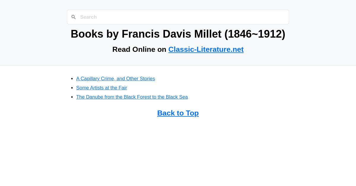 Books by Francis Davis Millet (1846~1912) - Read Online on Classic ...