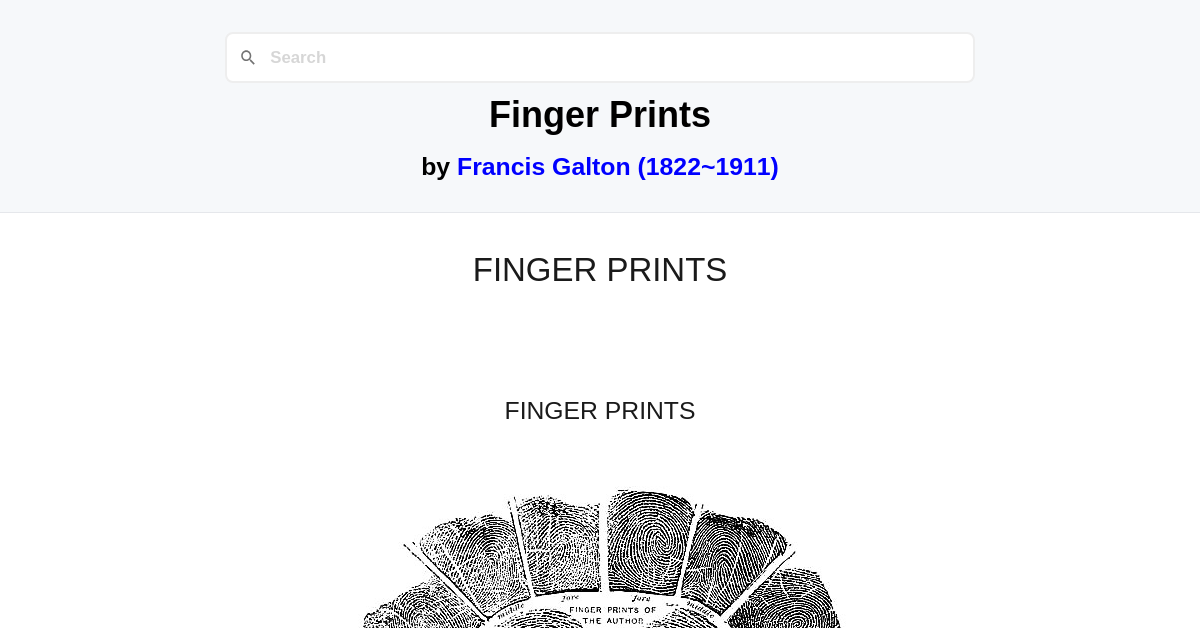 Finger Prints by Francis Galton (1822~1911)
