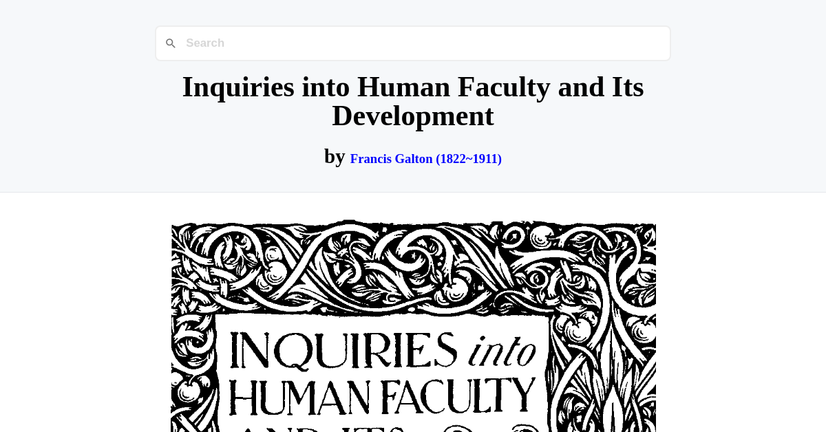 Inquiries into Human Faculty and Its Development by Francis Galton ...