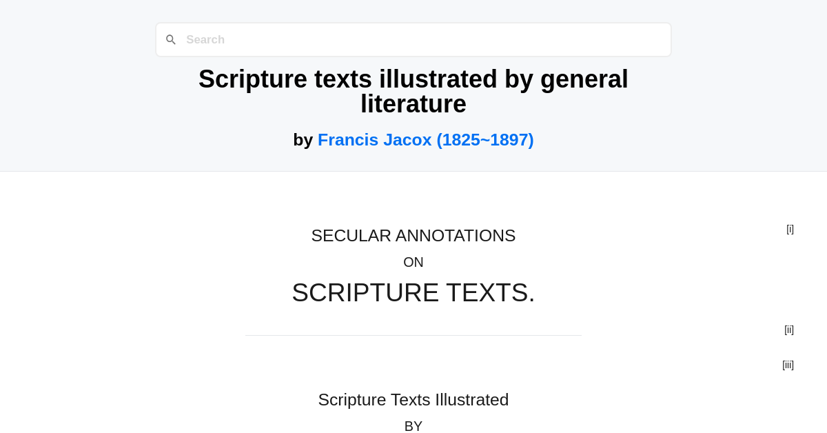 Scripture texts illustrated by general literature by Francis Jacox ...