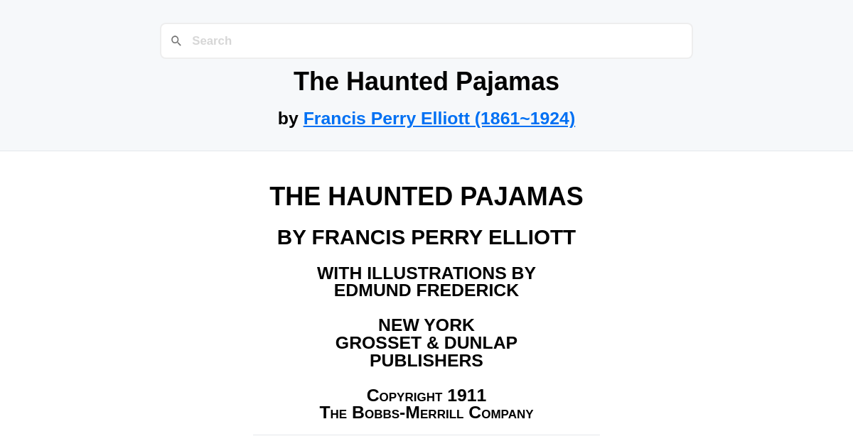 The Haunted Pajamas by Francis Perry Elliott (1861~1924)