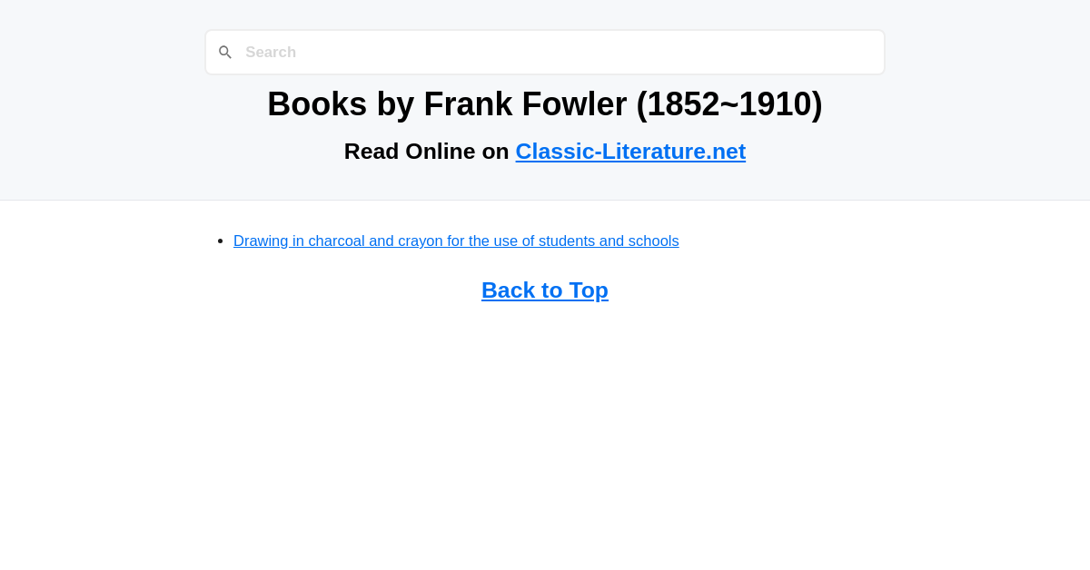 Books by Frank Fowler (1852~1910) - Read Online on Classic-Literature.net