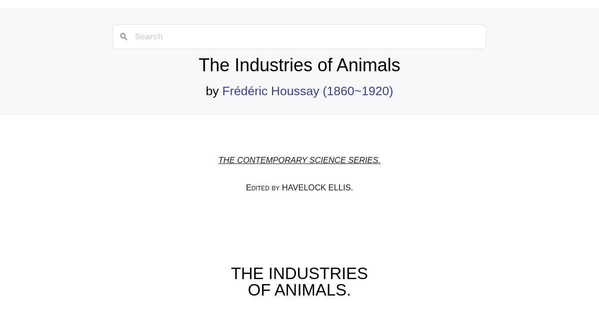 The Industries of Animals by Frédéric Houssay (1860~1920)