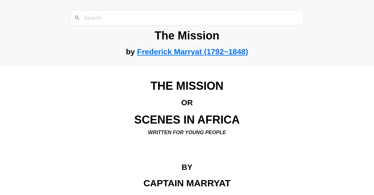 The Mission by Frederick Marryat (1792~1848)