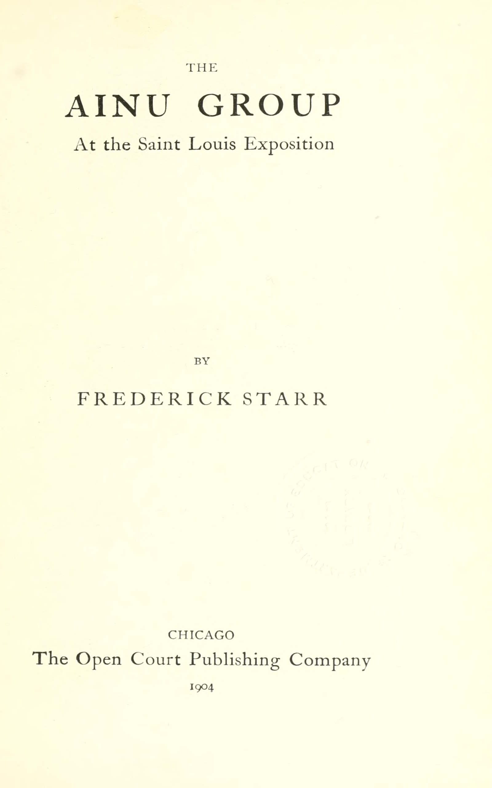 The Ainu group at the Saint Louis Exposition by Frederick Starr (1858~1933)