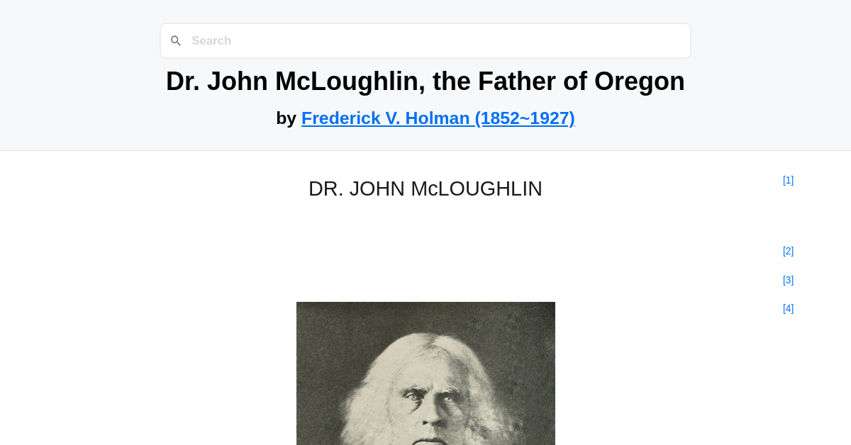 Dr. John McLoughlin, the Father of Oregon