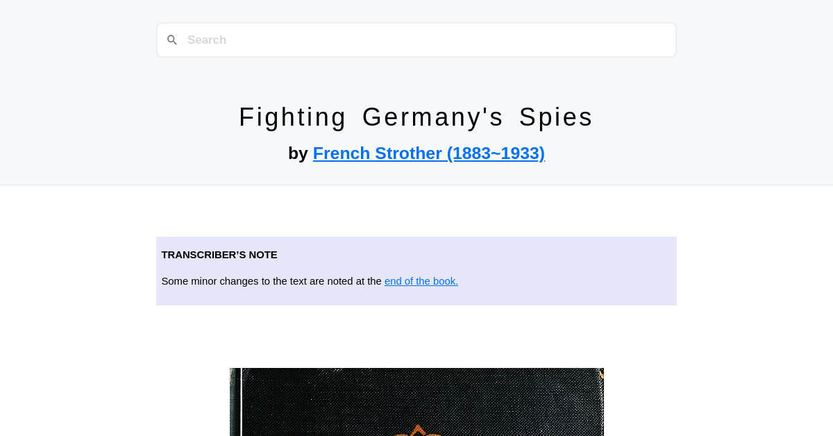 Fighting Germany's Spies by French Strother (1883~1933)