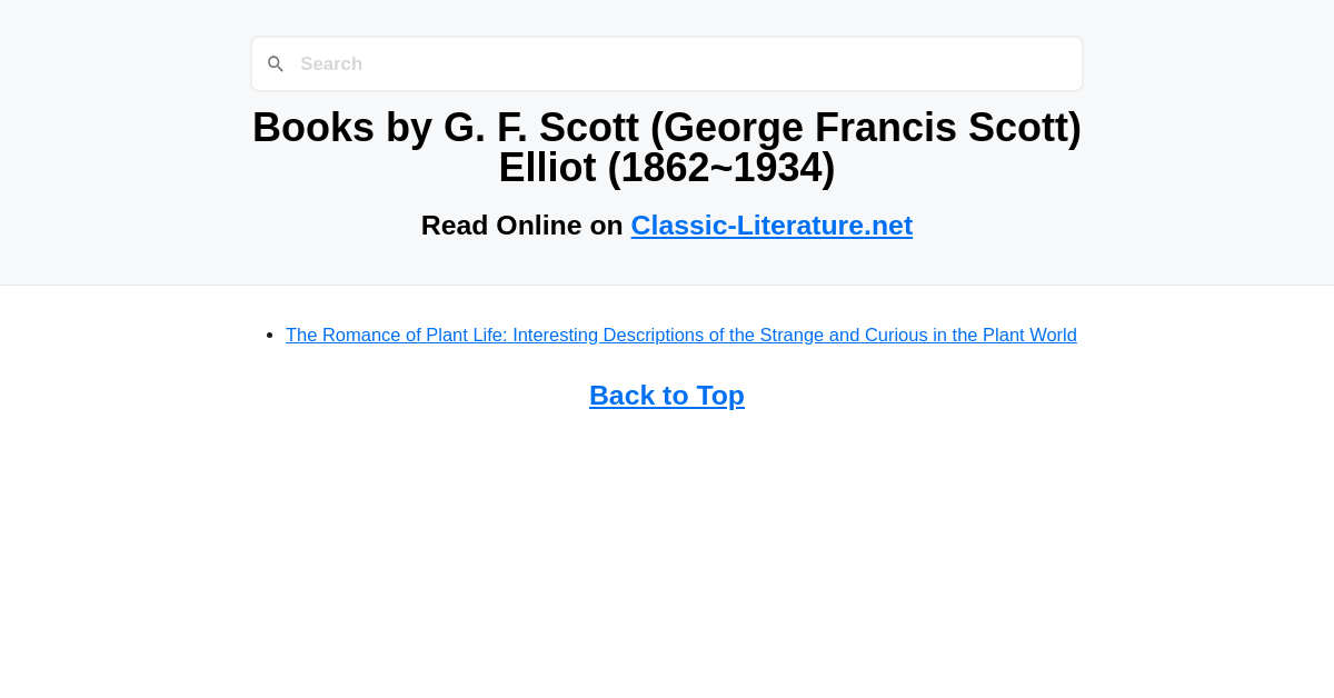 Books by G. F. Scott (George Francis Scott) Elliot (1862~1934) - Read ...