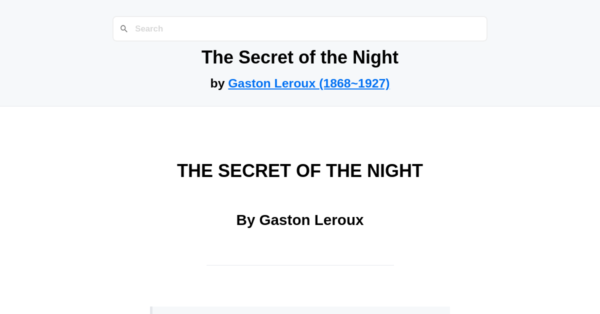 The Secret of the Night