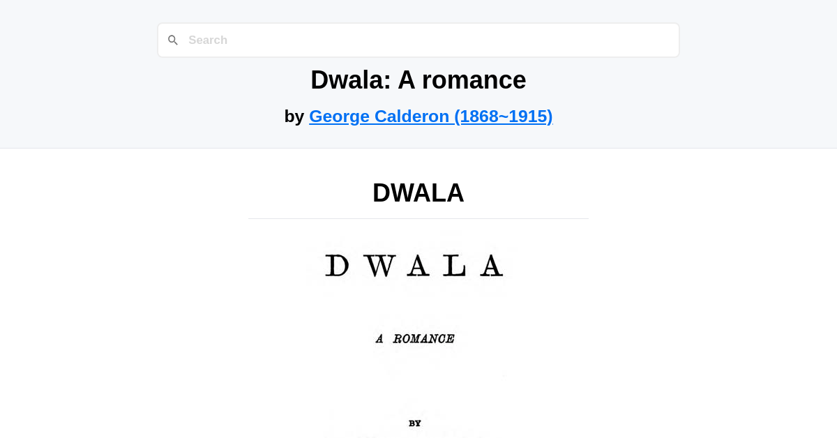 Dwala: A romance Dwala: A romance