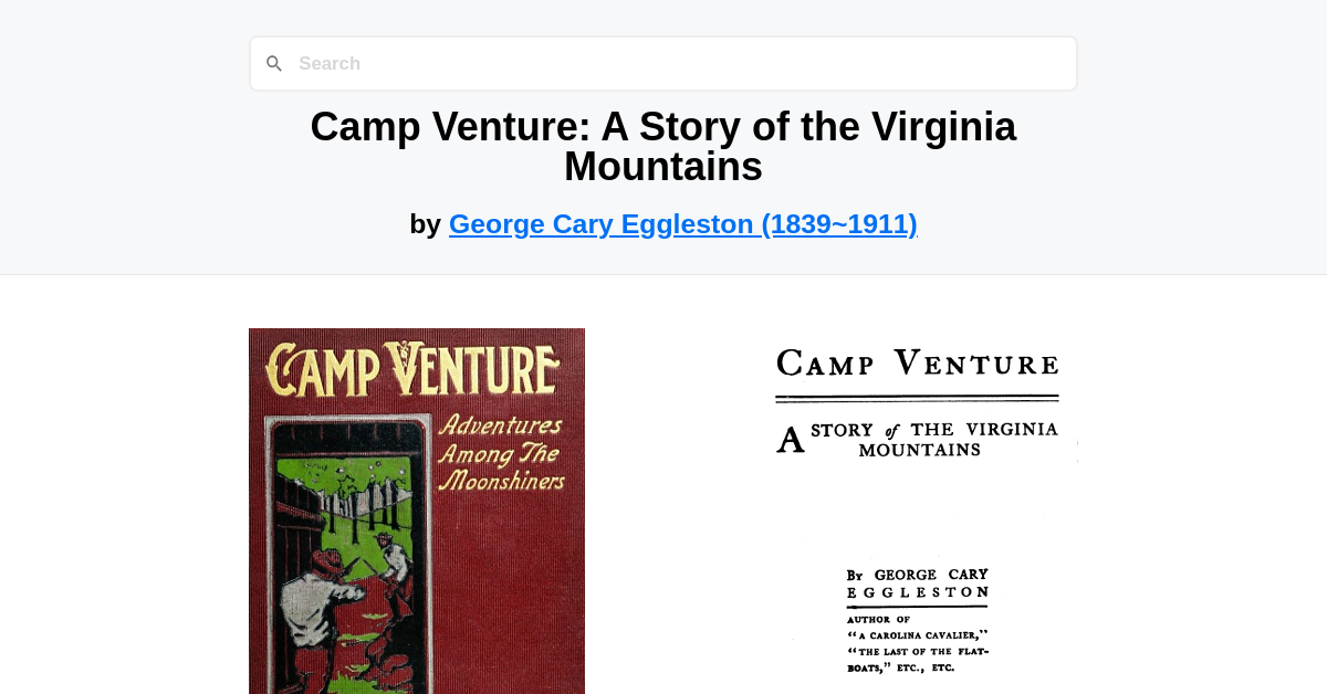 Camp Venture: A Story of the Virginia Mountains