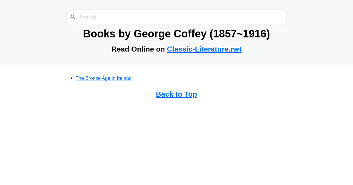 Books by George Coffey (1857~1916) - Read Online on Classic-Literature.net