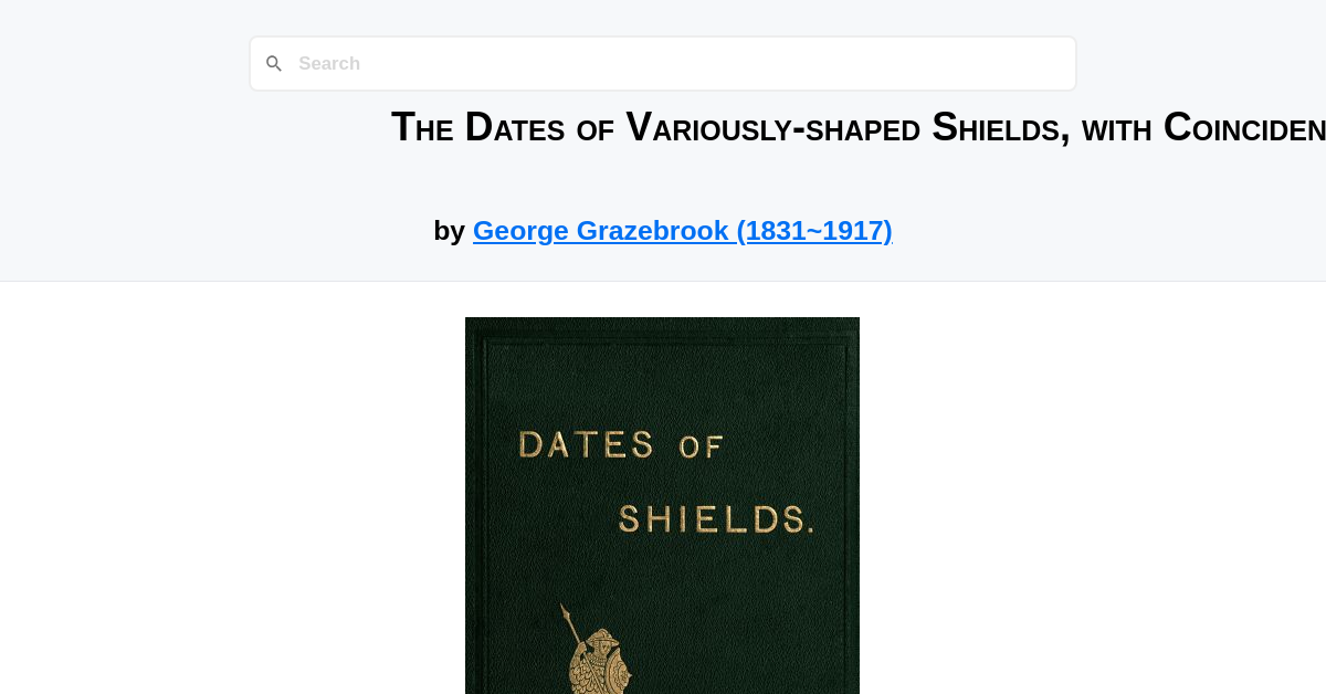 The Dates of Variously-shaped Shields, with Coincident Dates and ...