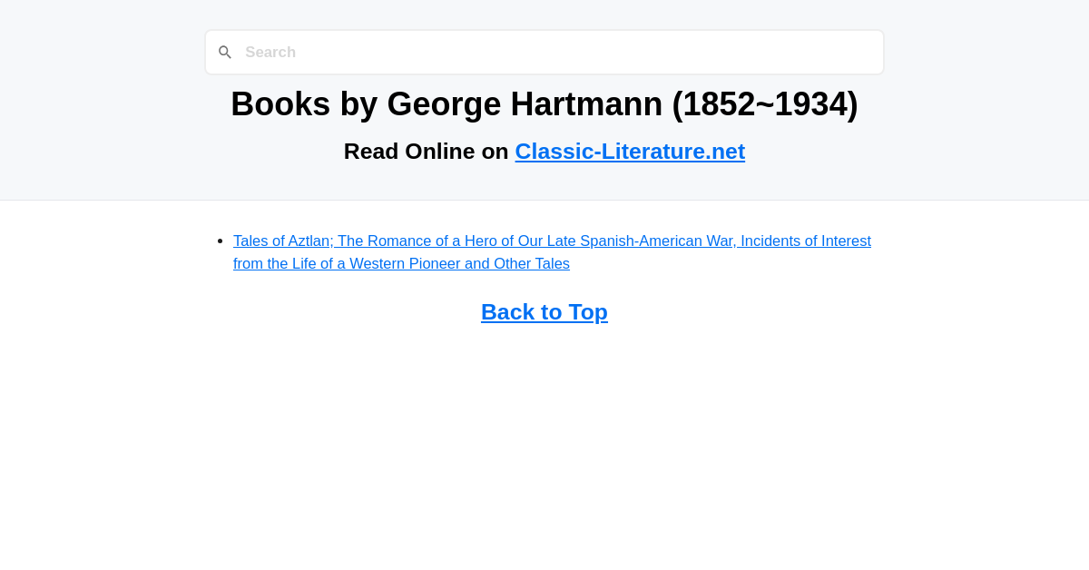 Books by George Hartmann (1852~1934) - Read Online on Classic ...