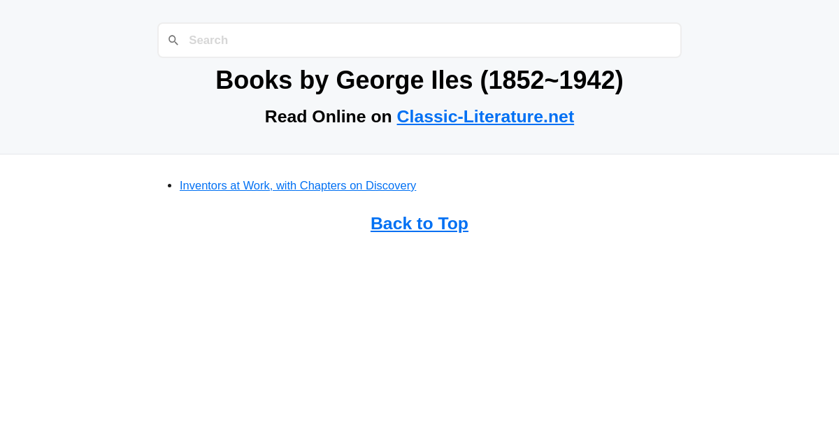 Books by George Iles (1852-1942) - Read Online on Classic-Literature.net