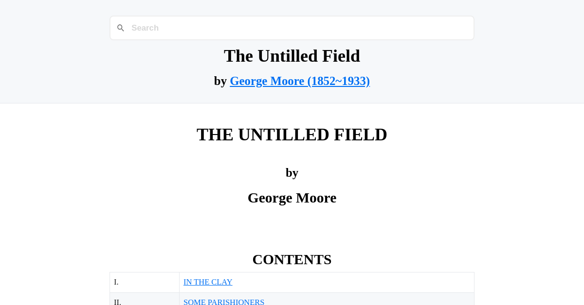 The Untilled Field by George Moore (1852~1933)