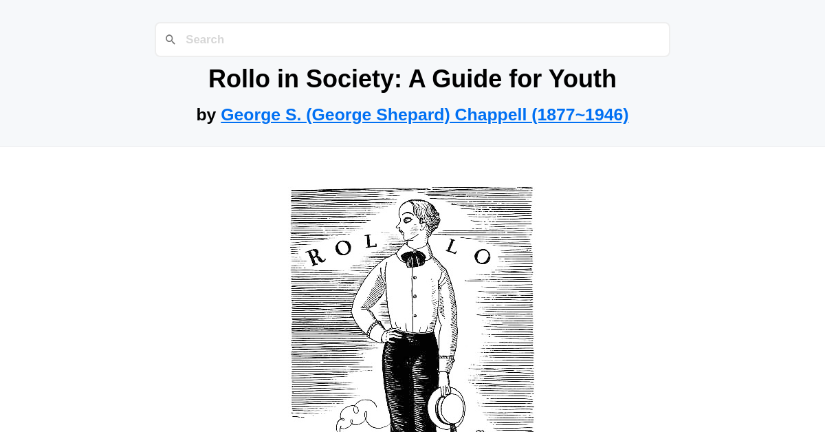 Rollo in Society: A Guide for Youth by George S. (George Shepard ...