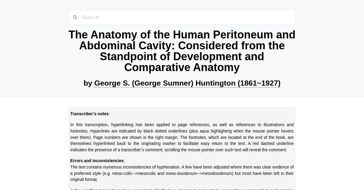 The Anatomy of the Human Peritoneum and Abdominal Cavity: Considered ...