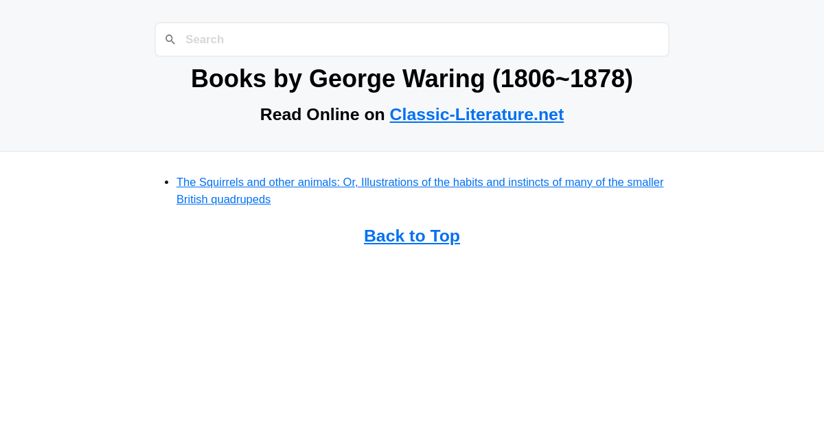 Books by George Waring (1806~1878) - Read Online on Classic-Literature.net