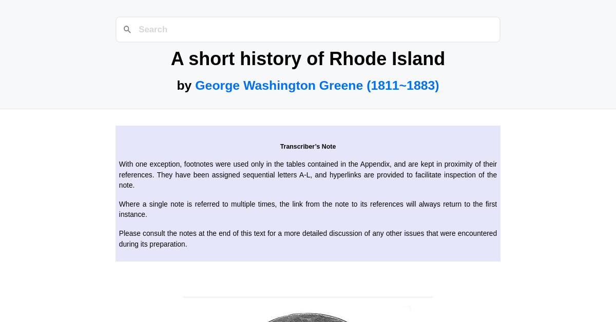 A short history of Rhode Island by George Washington Greene (1811-1883)