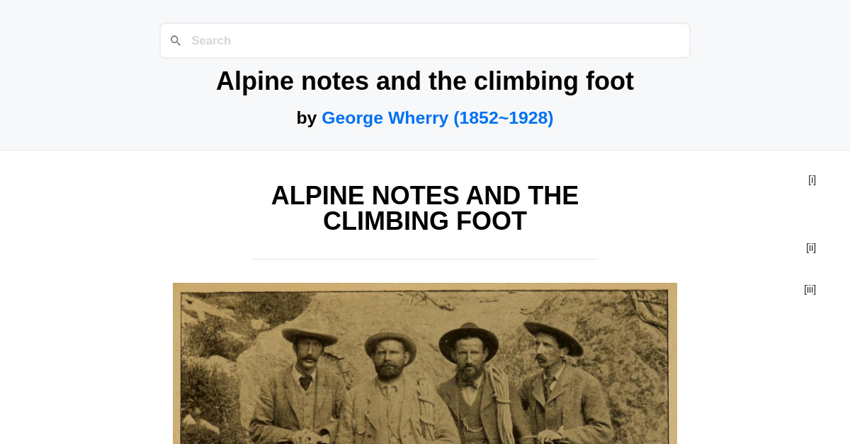 Alpine notes and the climbing foot