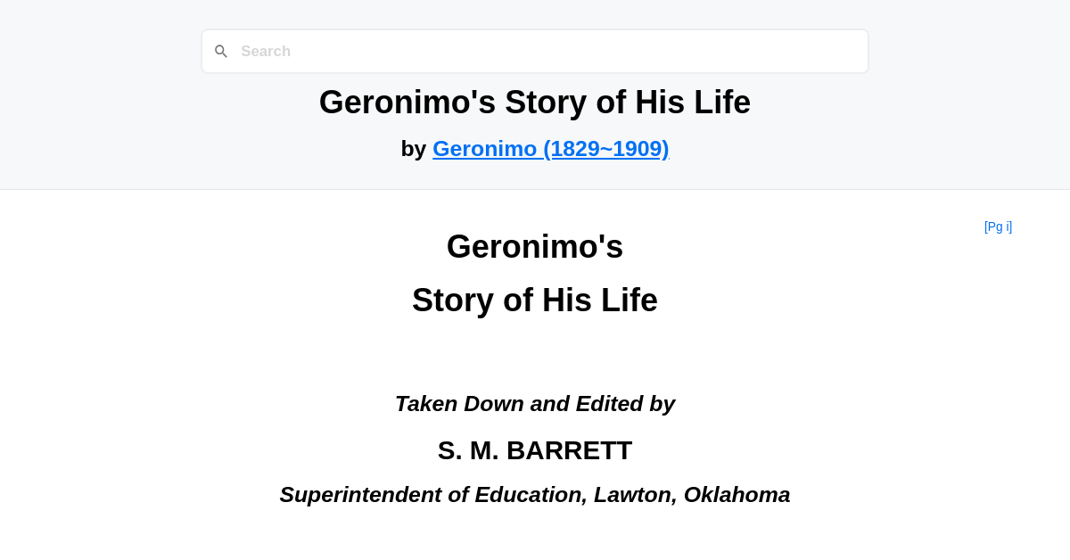 Geronimo's Story of His Life by Geronimo (1829~1909)