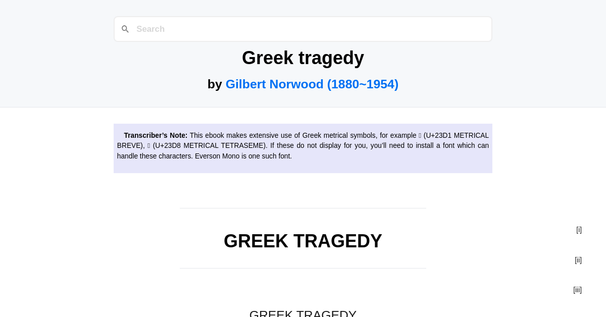 Greek tragedy by Gilbert Norwood (1880~1954)