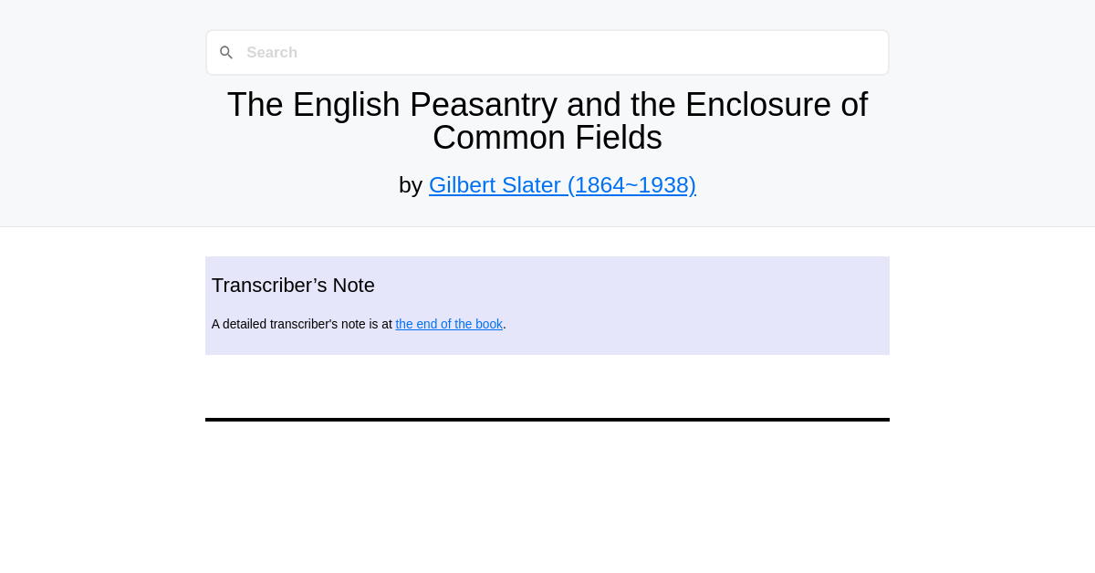 The English Peasantry and the Enclosure of Common Fields by Gilbert ...
