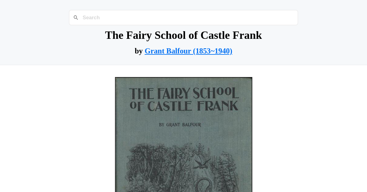 The Fairy School of Castle Frank by Grant Balfour (1853~1940)
