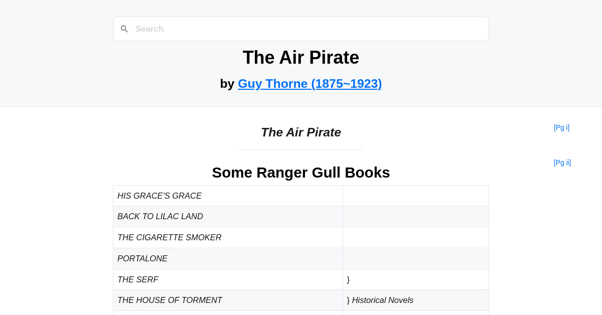 The Air Pirate by Guy Thorne (1875~1923)