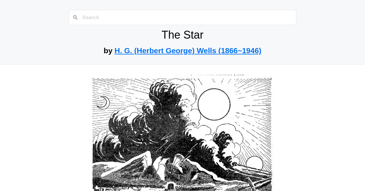 The Star by H. G. (Herbert George) Wells (1866~1946)