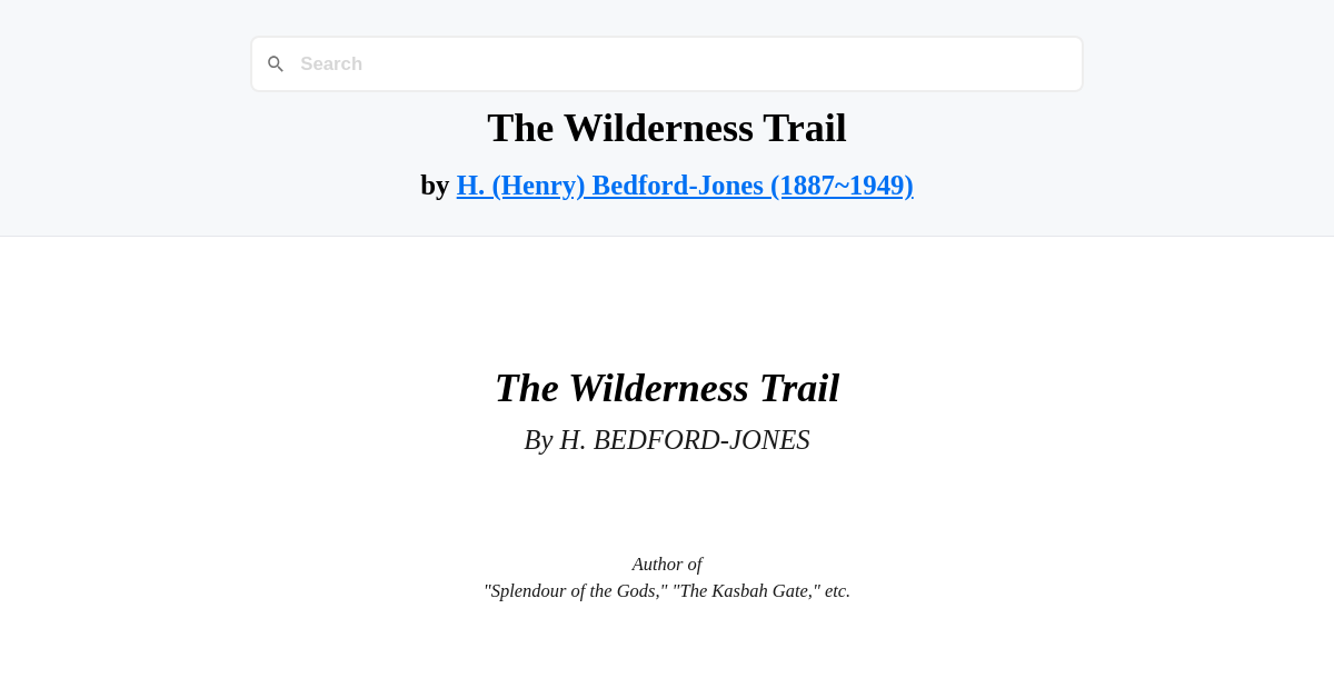 The Wilderness Trail