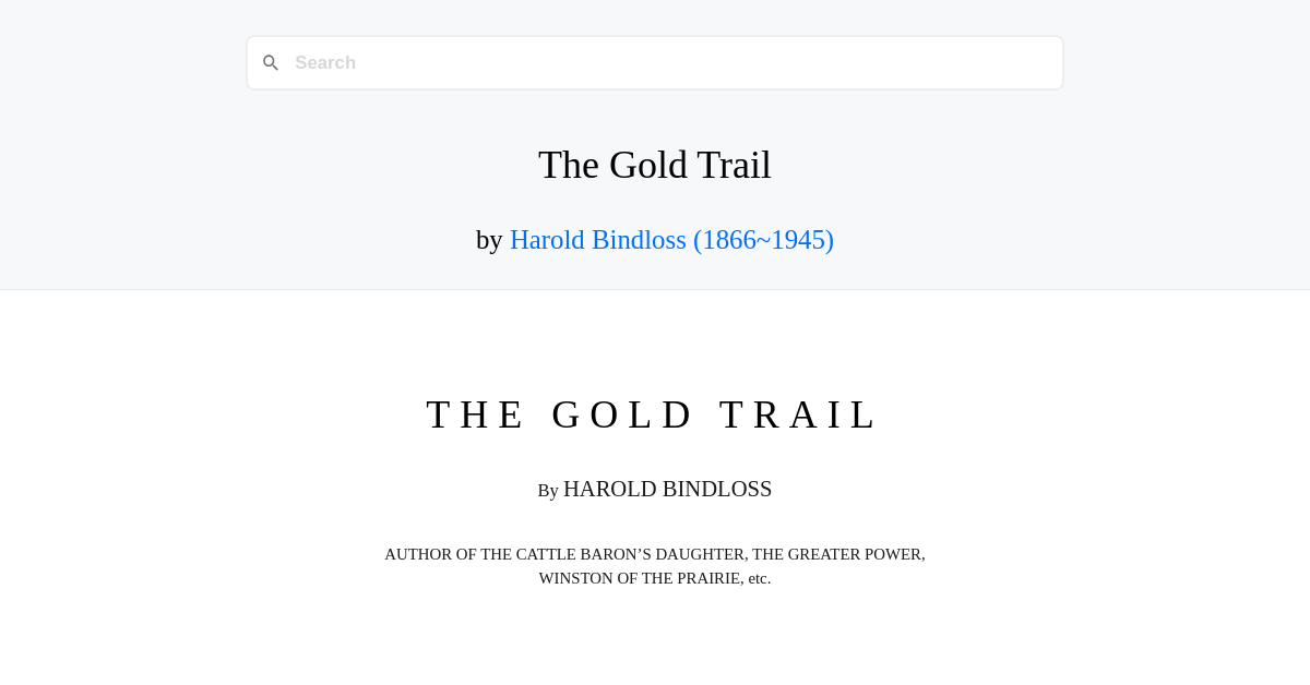 The Gold Trail