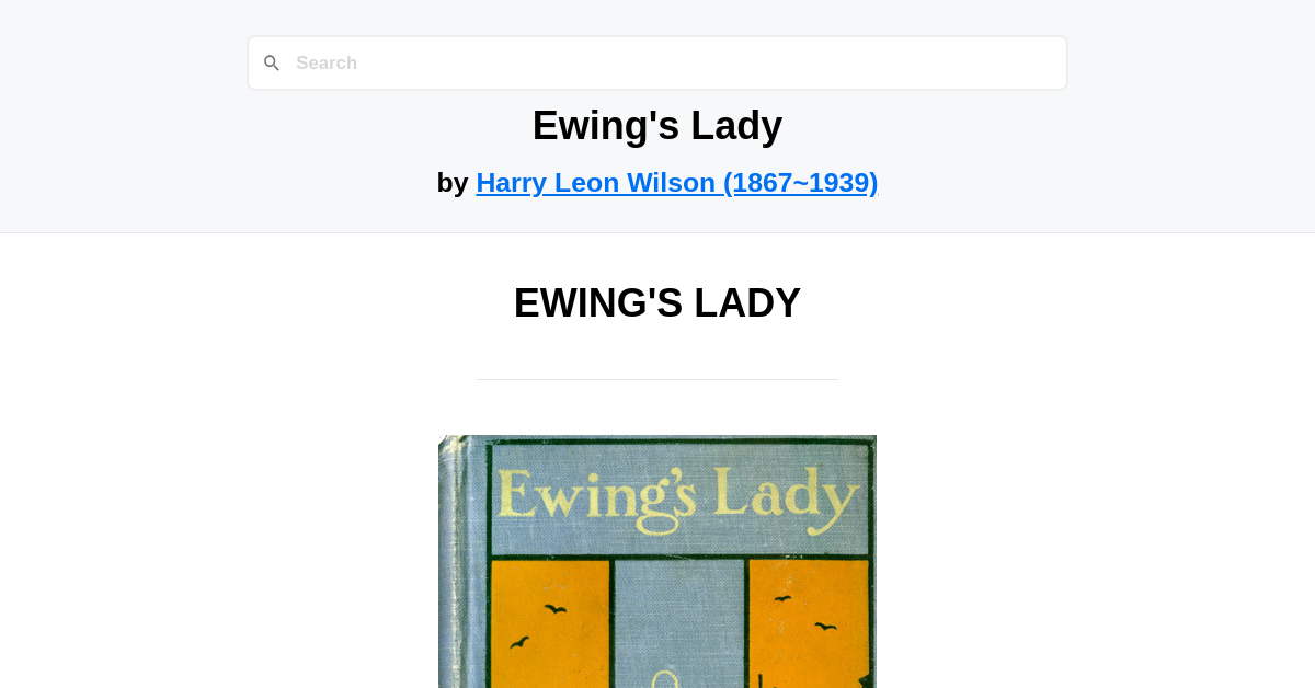 Ewing's Lady by Harry Leon Wilson (1867~1939)