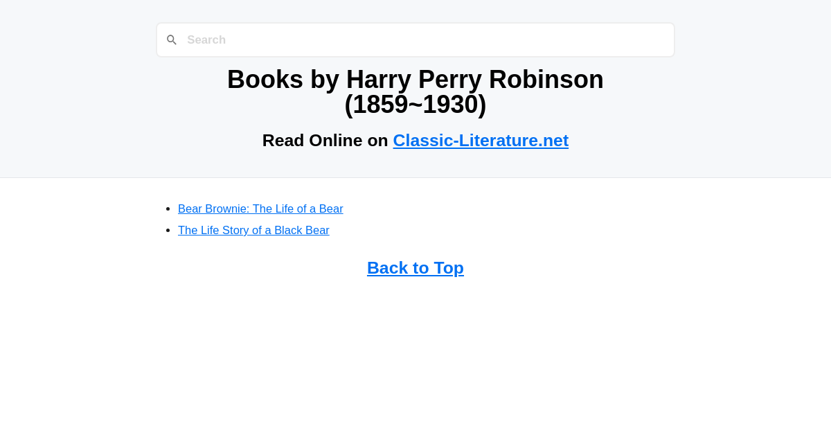 Books by Harry Perry Robinson (1859~1930) - Read Online on Classic ...